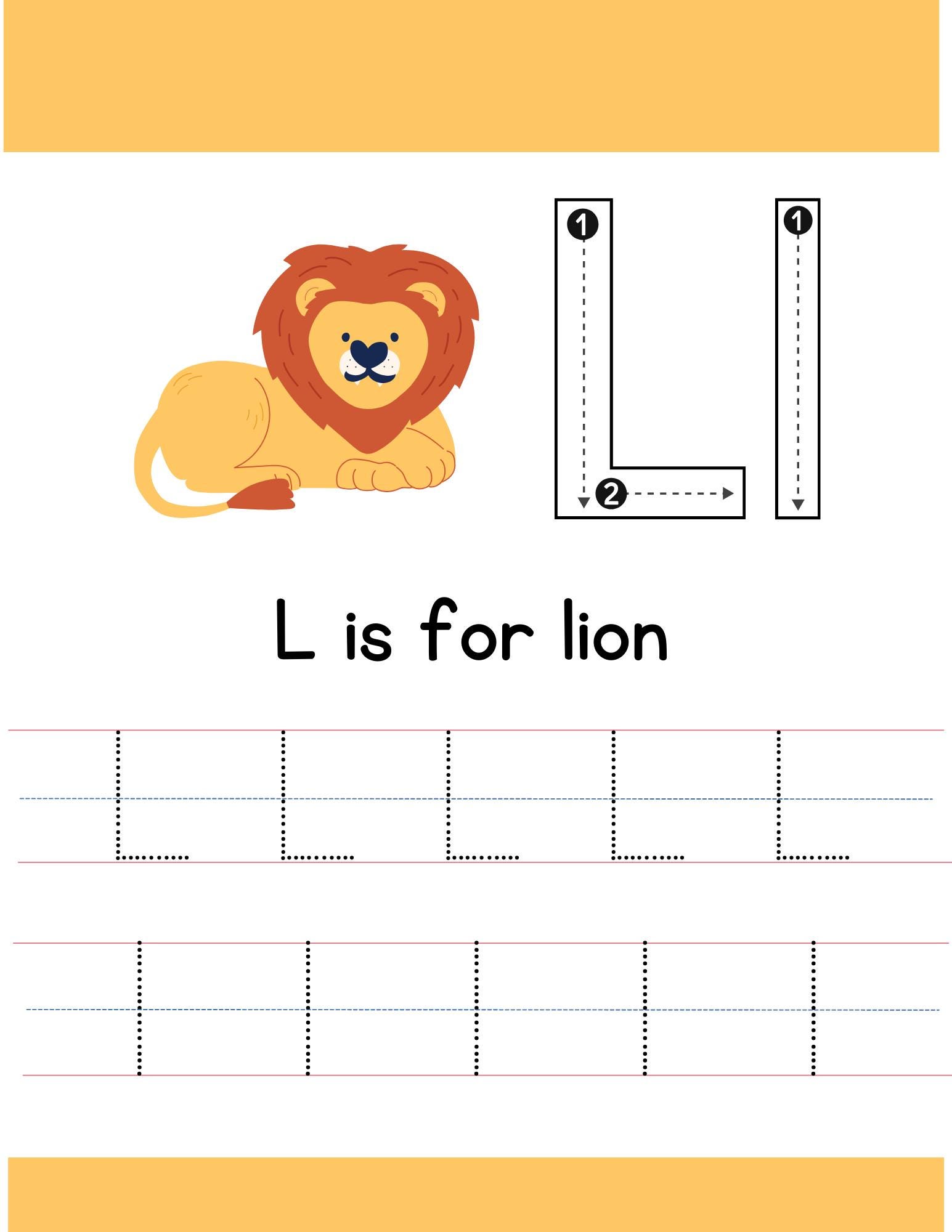 Letter L Tracing Worksheet - Printable Handwriting Practice for ...