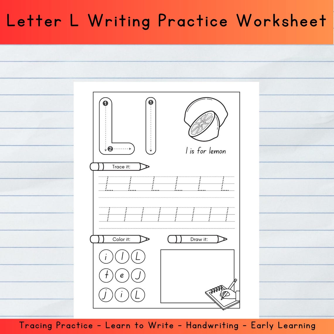 Letter L Tracing Worksheet | Alphabet L Printable | Preschool ...