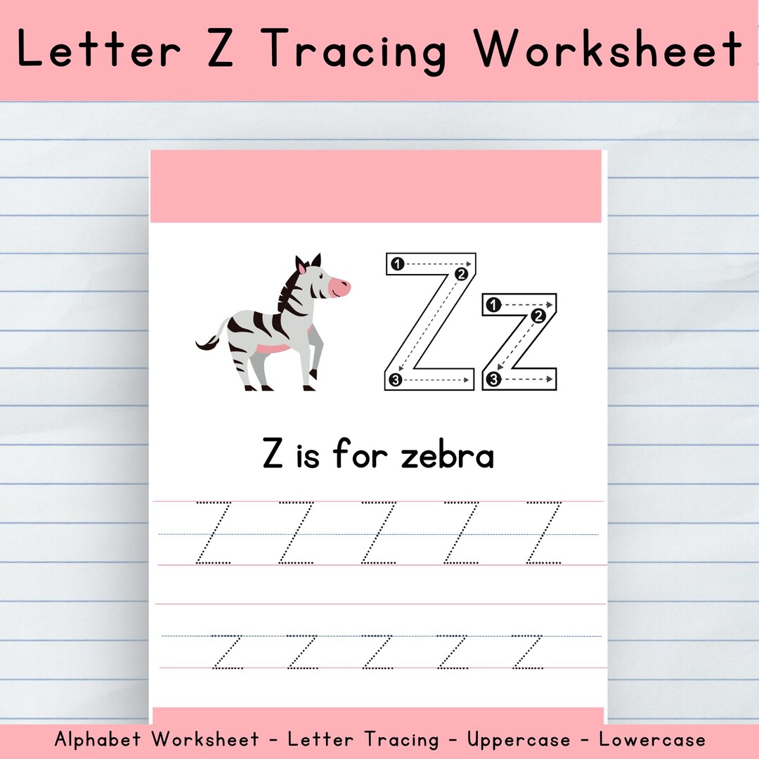 Letter Z Tracing Worksheet - Printable Handwriting Practice for ...