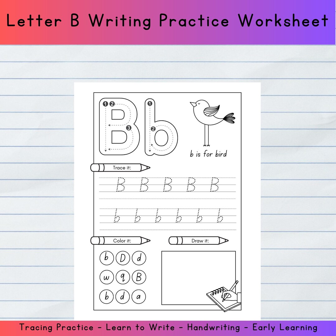 Letter B Tracing Worksheet | Alphabet B Printable | Preschool ...