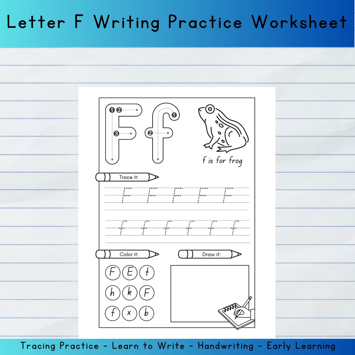 Letter F Tracing Worksheet | Alphabet F Printable | Preschool ...