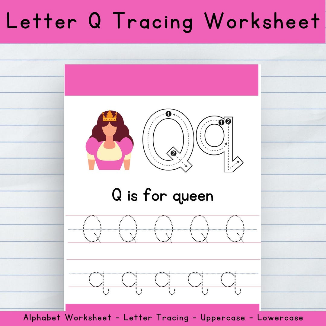 Letter Q Tracing Worksheet - Printable Handwriting Practice for ...