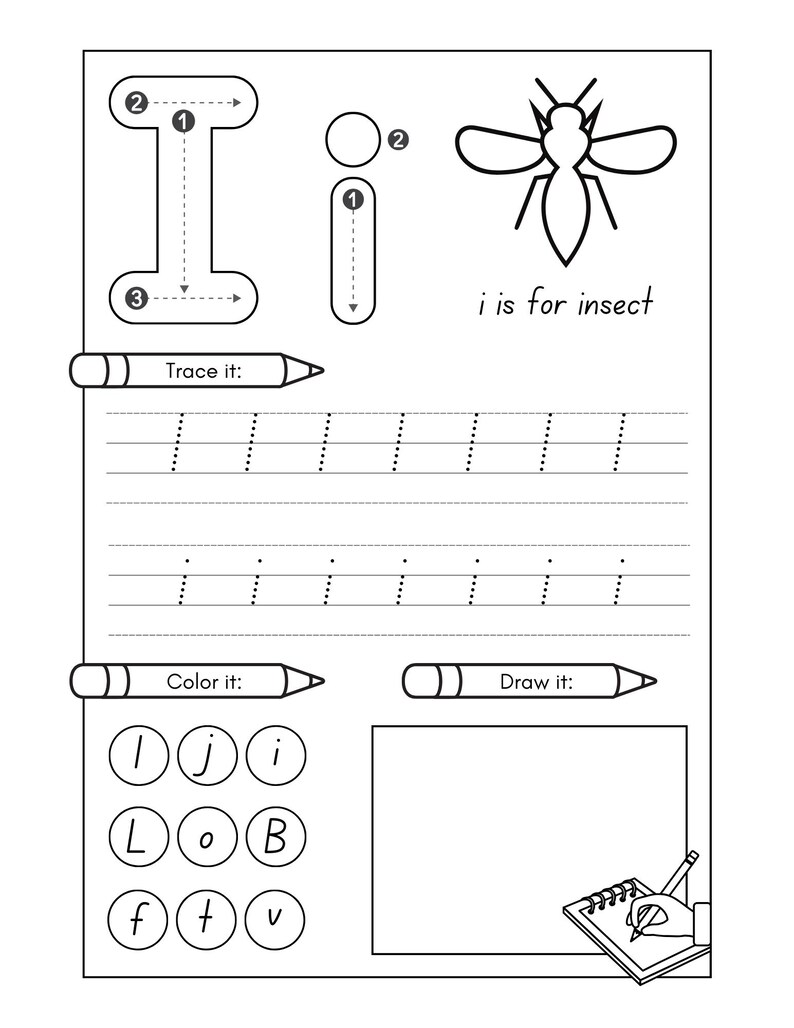 Letter I Tracing Worksheet | Alphabet I Printable | Preschool ...