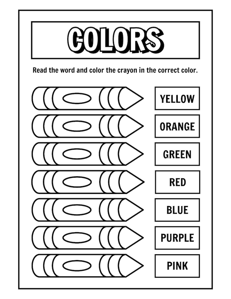 Hoja de trabajo para colorear con crayones / Actividad de ...