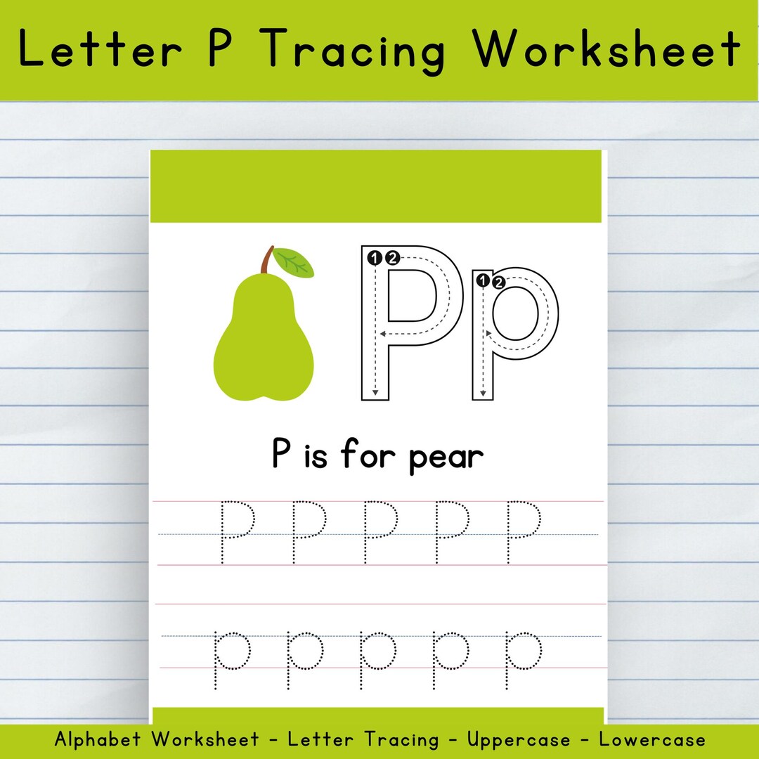 Letter P Tracing Worksheet - Printable Handwriting Practice for ...