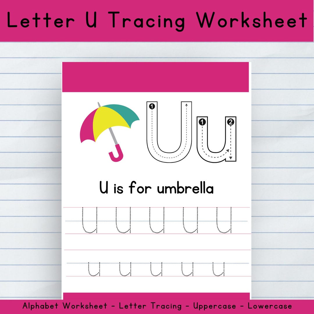 Letter U Tracing Worksheet - Printable Handwriting Practice for ...