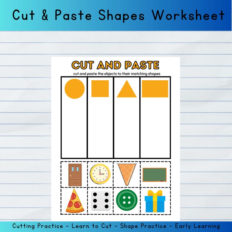Cut and Paste Shapes | Preschool Shape Activity, Shape Matching ...