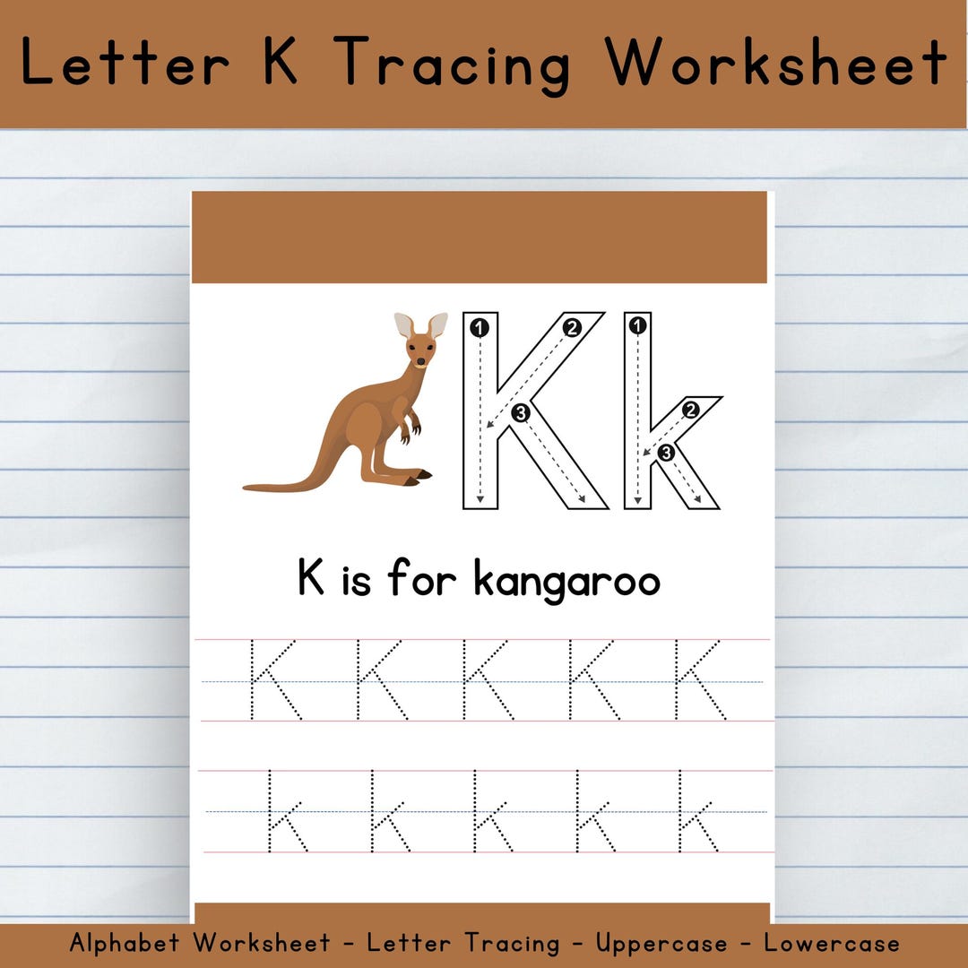 Letter K Tracing Worksheet | Learn Letter K | Preschool K | K Writing ...