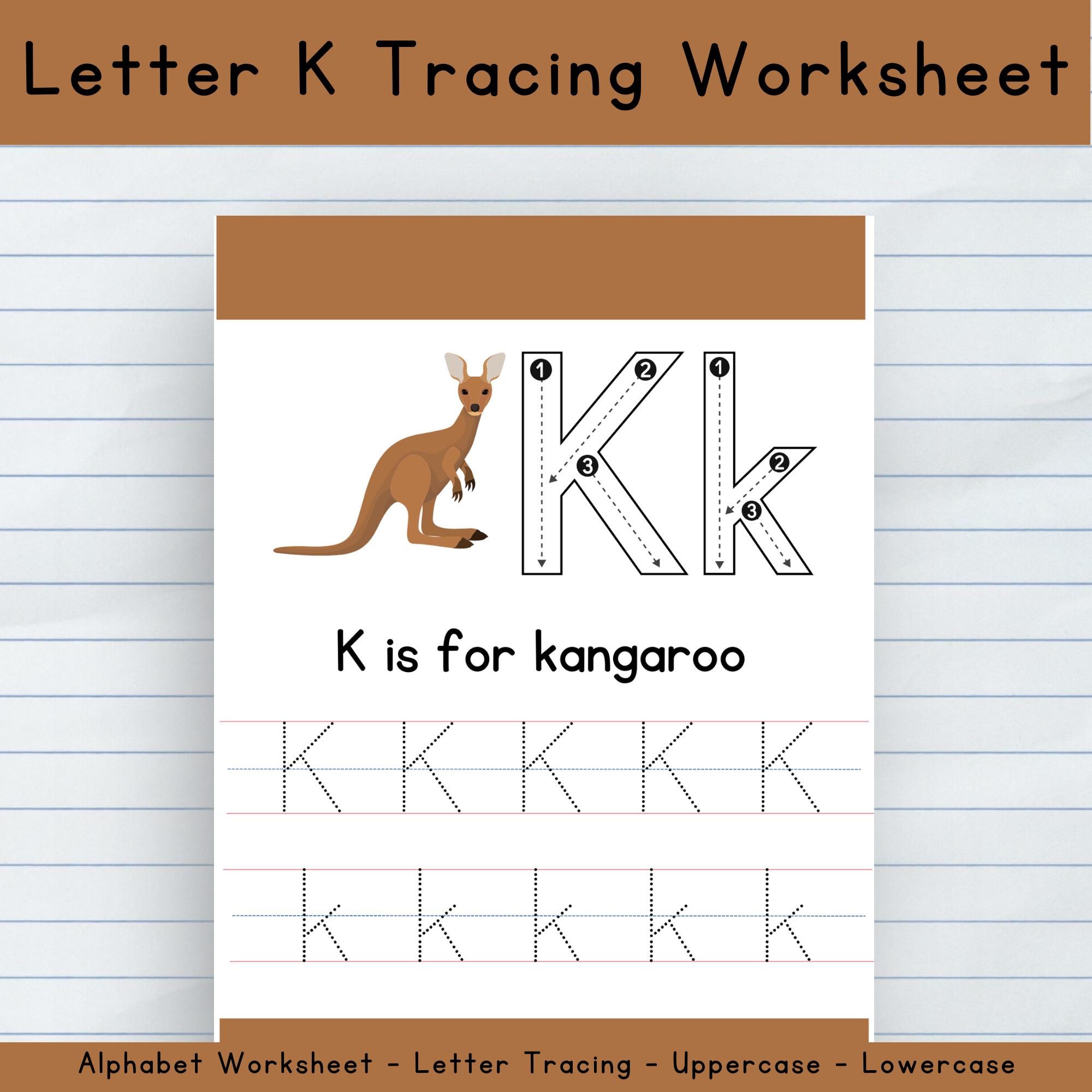 Letter K Tracing Worksheet | Learn Letter K | Preschool K | K Writing ...