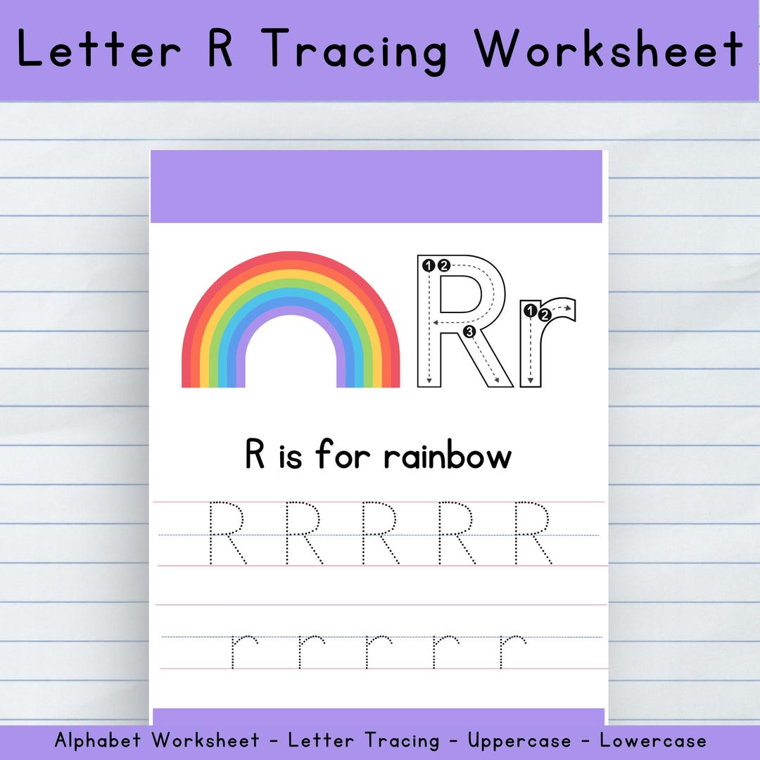 Letter R Tracing Worksheet - Printable Handwriting Practice for ...