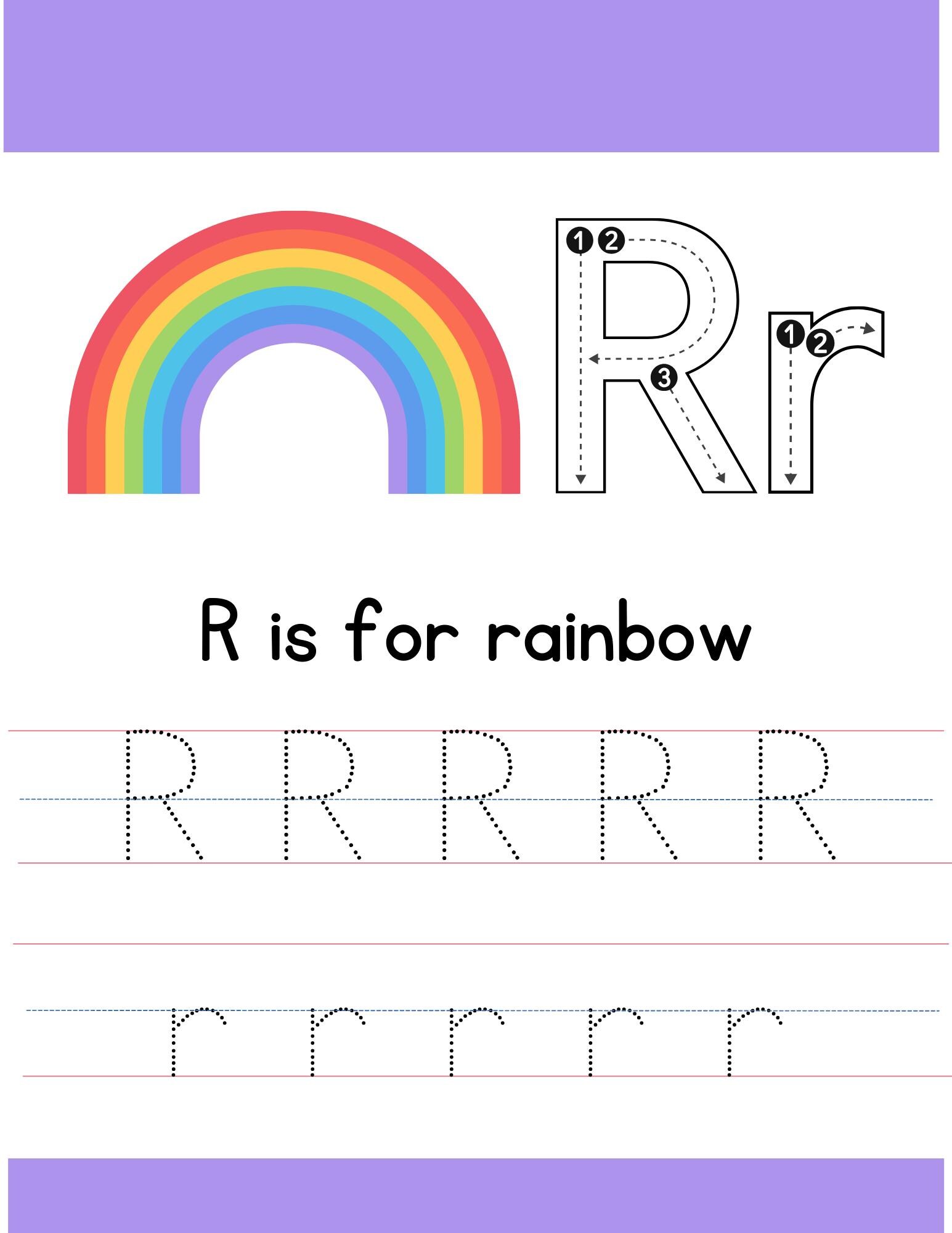 Letter R Tracing Worksheet - Printable Handwriting Practice for ...