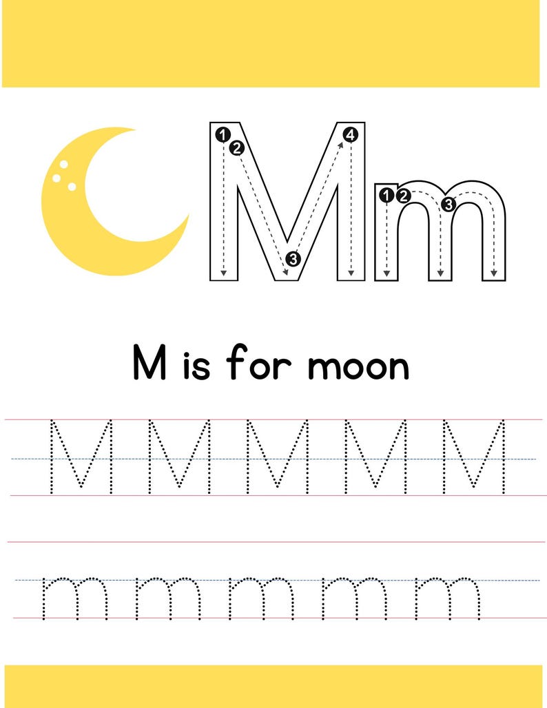 Letter M Tracing Worksheet - Printable Handwriting Practice for ...
