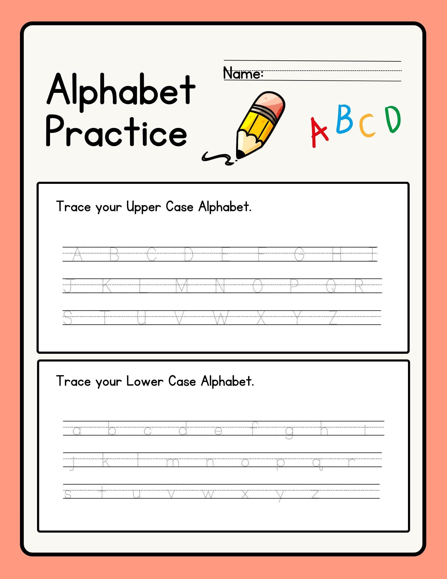 Upper and Lowercase Tracing | Alphabet Handwriting Practice | Letter ...