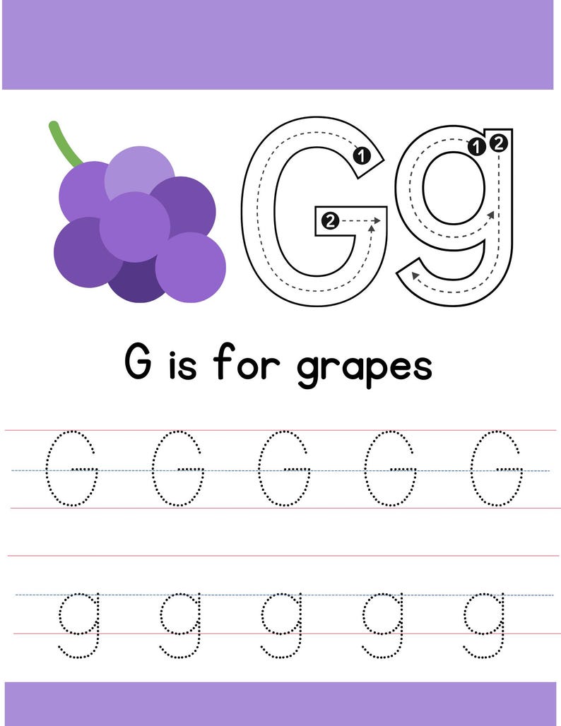 Letter G Tracing Worksheet | Learn Letter G | Preschool G | G Writing ...