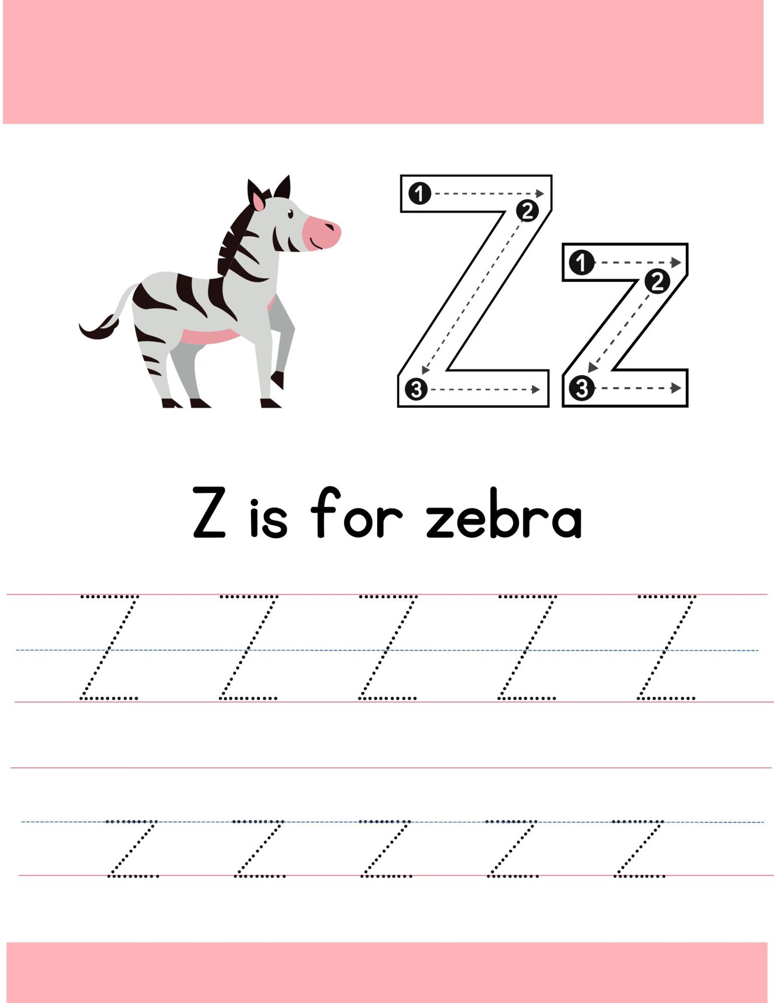 Letter Z Tracing Worksheet - Printable Handwriting Practice for ...