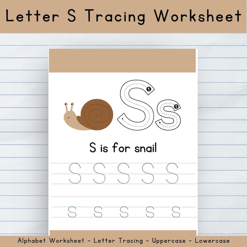 Letter S Tracing Worksheet - Printable Handwriting Practice for ...