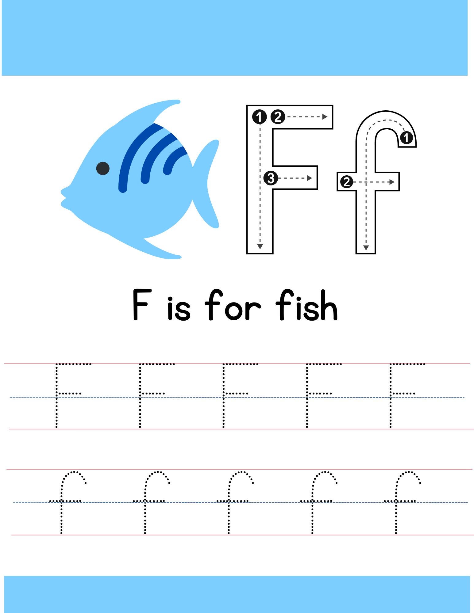 Letter F Tracing Worksheet | Learn Letter F | Preschool F | F Writing ...