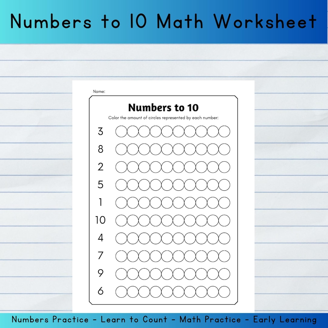 Counting to 10 Worksheet - Preschool and Kindergarten Math Printable ...