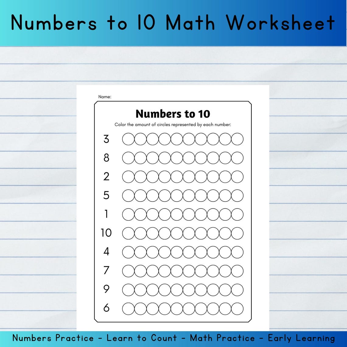 Counting to 10 Worksheet - Preschool and Kindergarten Math Printable ...