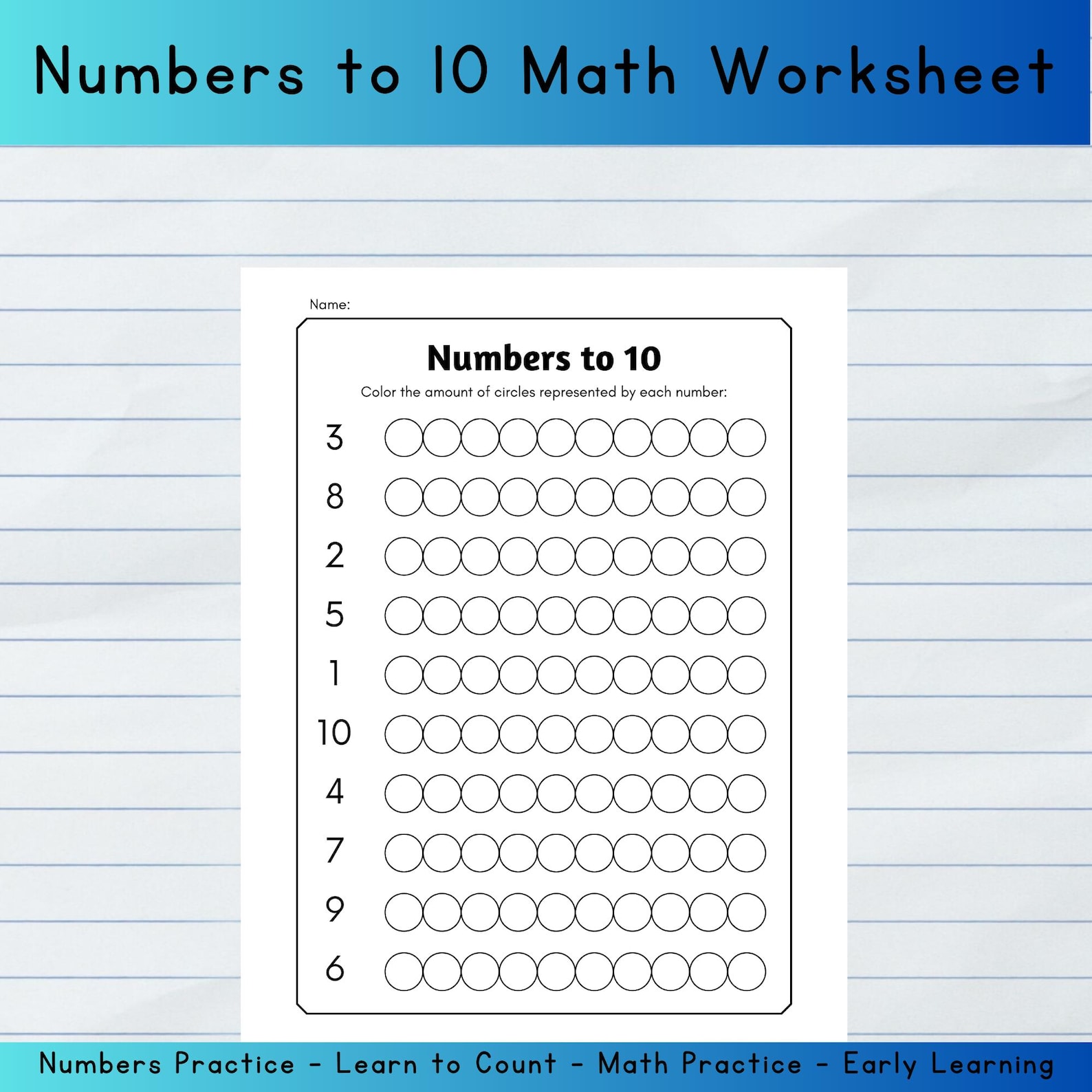 Counting to 10 Worksheet - Preschool and Kindergarten Math Printable ...