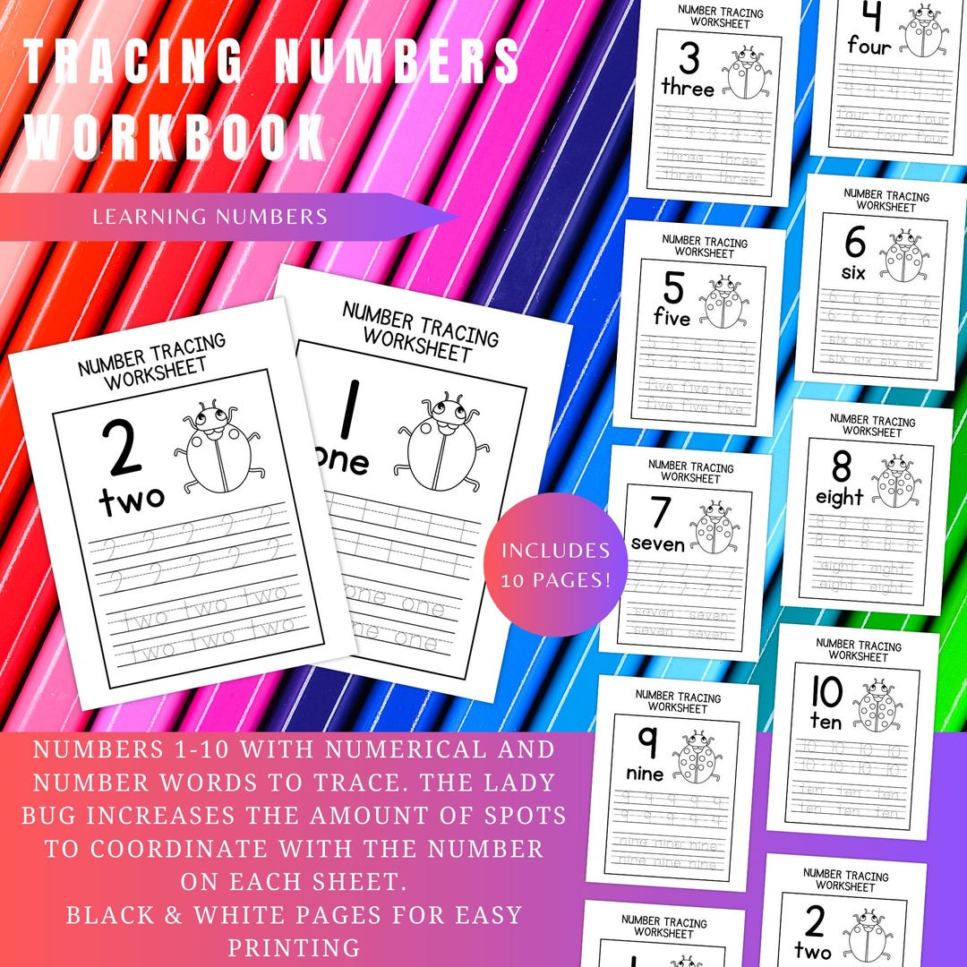 Number Tracing Printable | Preschool Number Tracing | Learn to Write ...