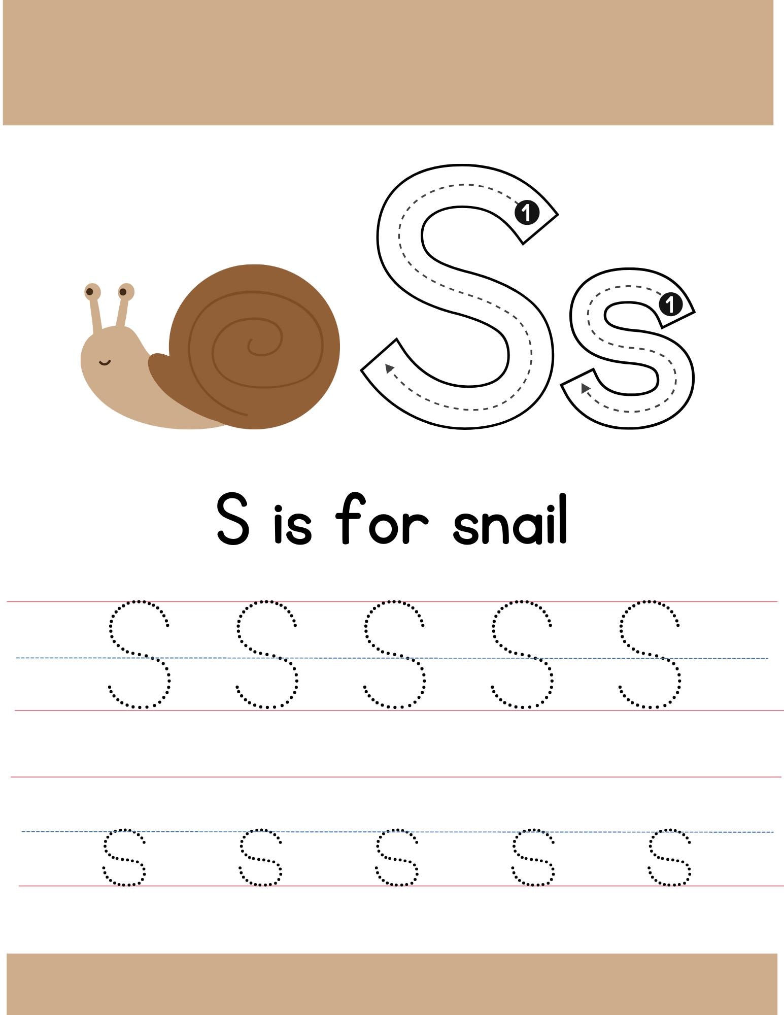 Letter S Tracing Worksheet - Printable Handwriting Practice for ...