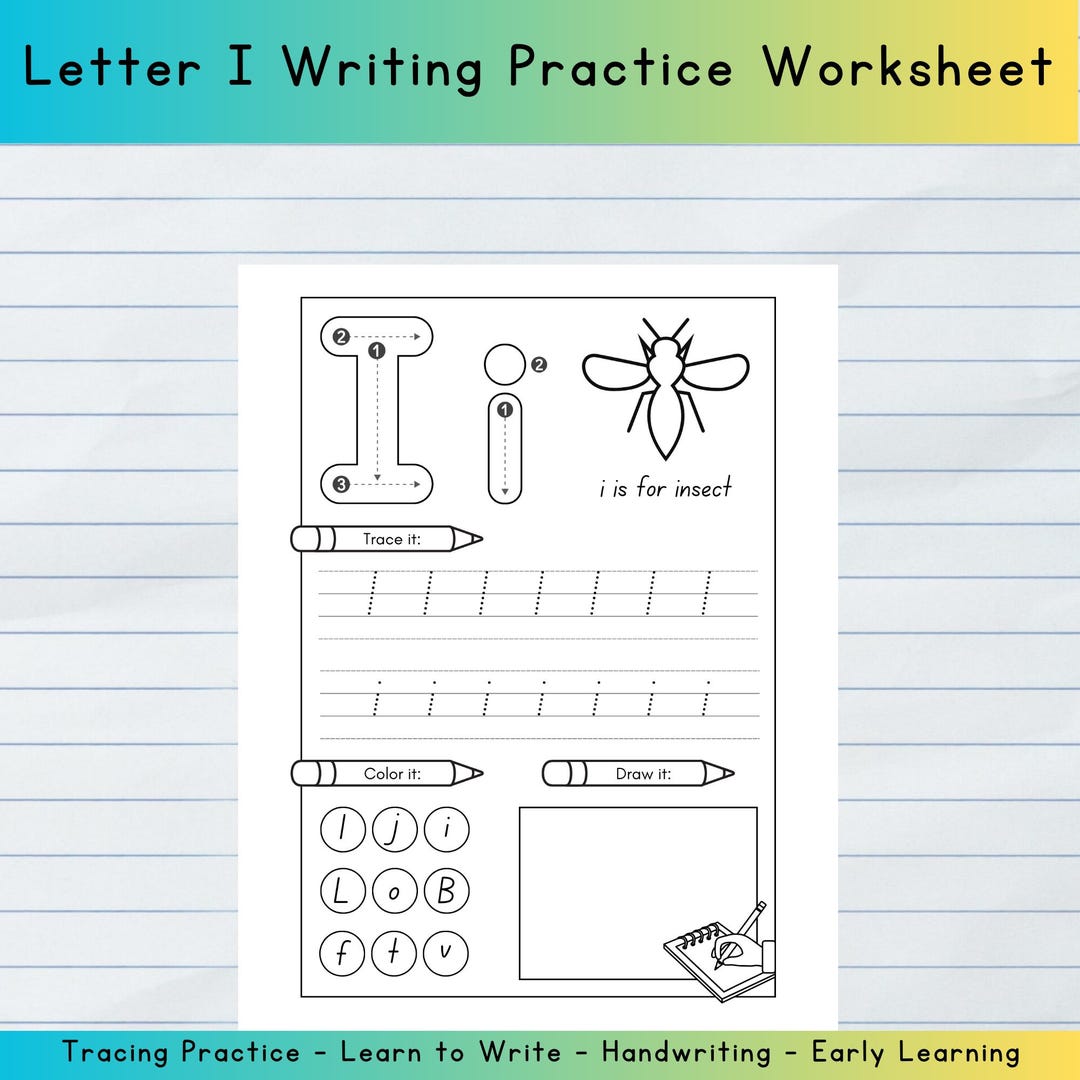 Letter I Tracing Worksheet | Alphabet I Printable | Preschool ...