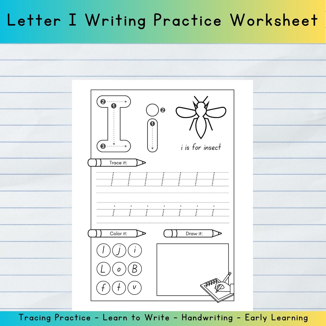 Letter I Tracing Worksheet | Alphabet I Printable | Preschool ...