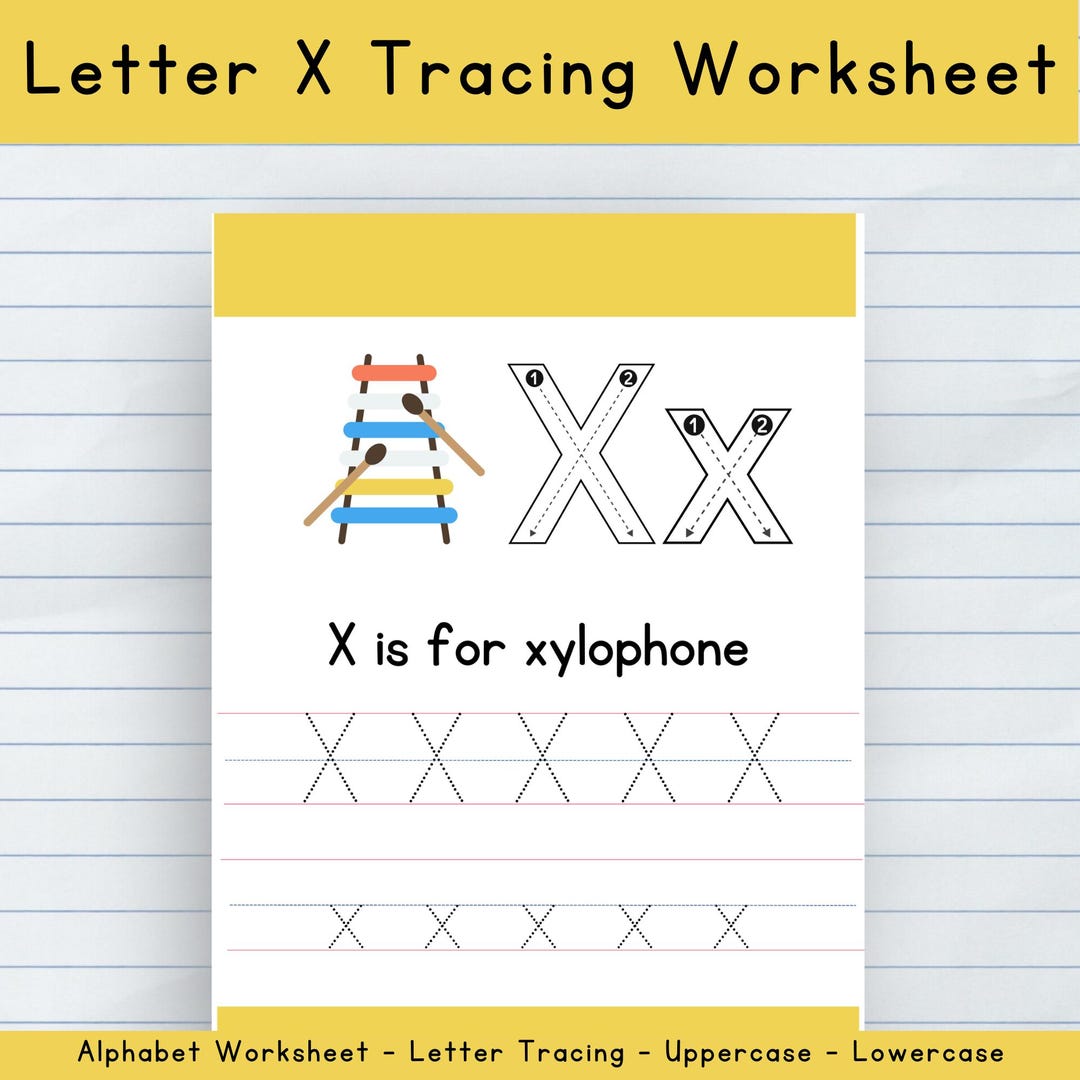 Letter X Tracing Worksheet - Printable Handwriting Practice for ...