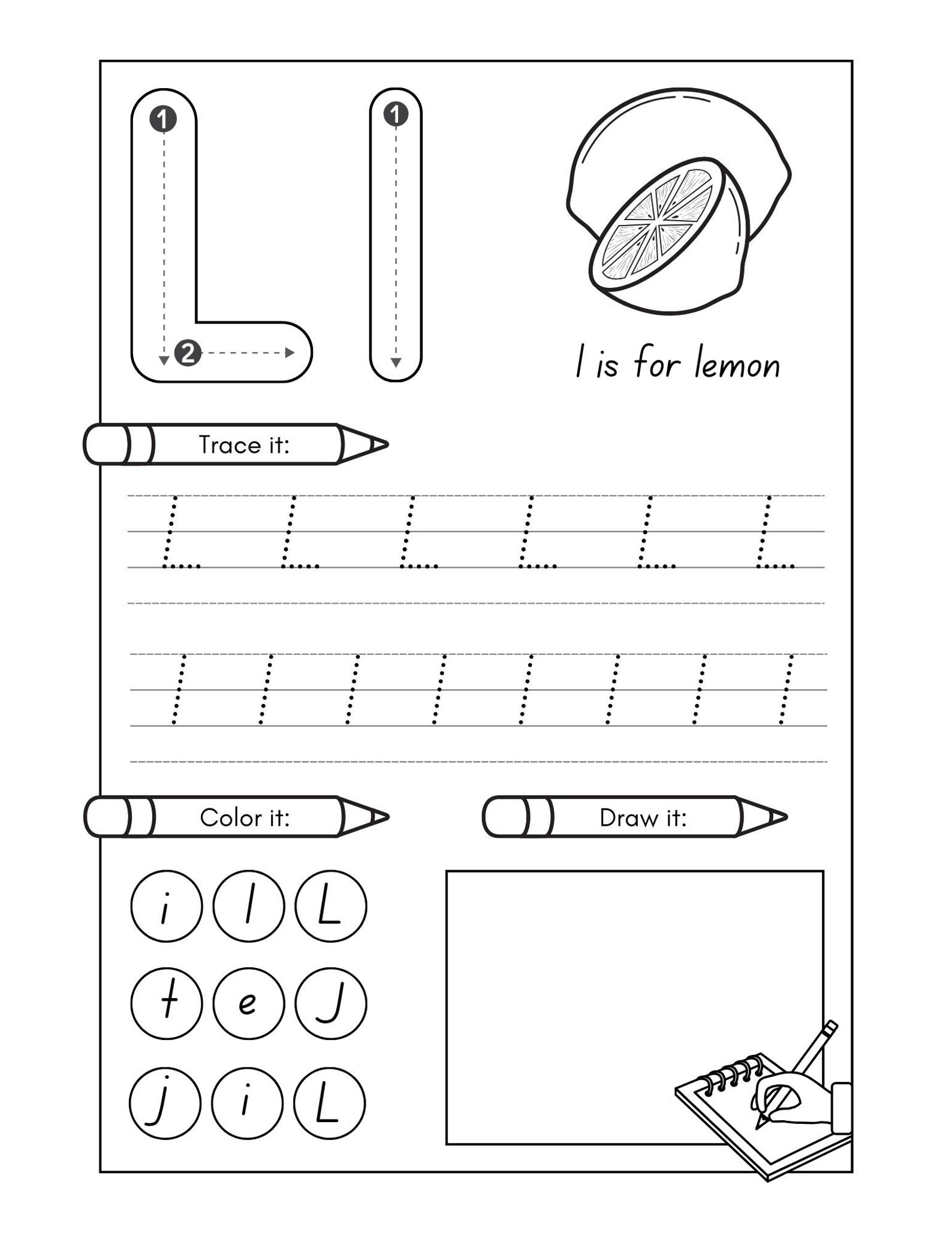 Letter L Tracing Worksheet | Alphabet L Printable | Preschool ...