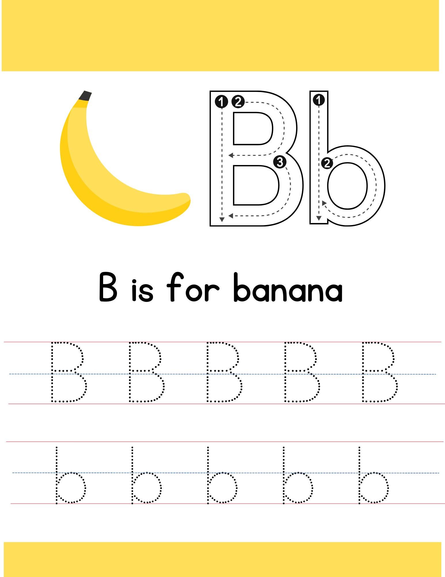Letter B Tracing Worksheet | B Worksheet for Preschool | Learn Letter B ...
