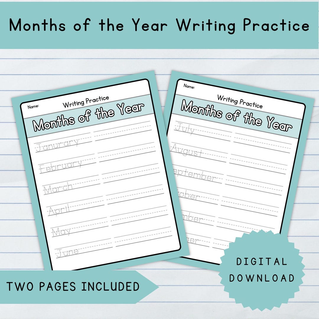 Months Tracing Worksheet | Handwriting Practice | Learn to Write Months ...