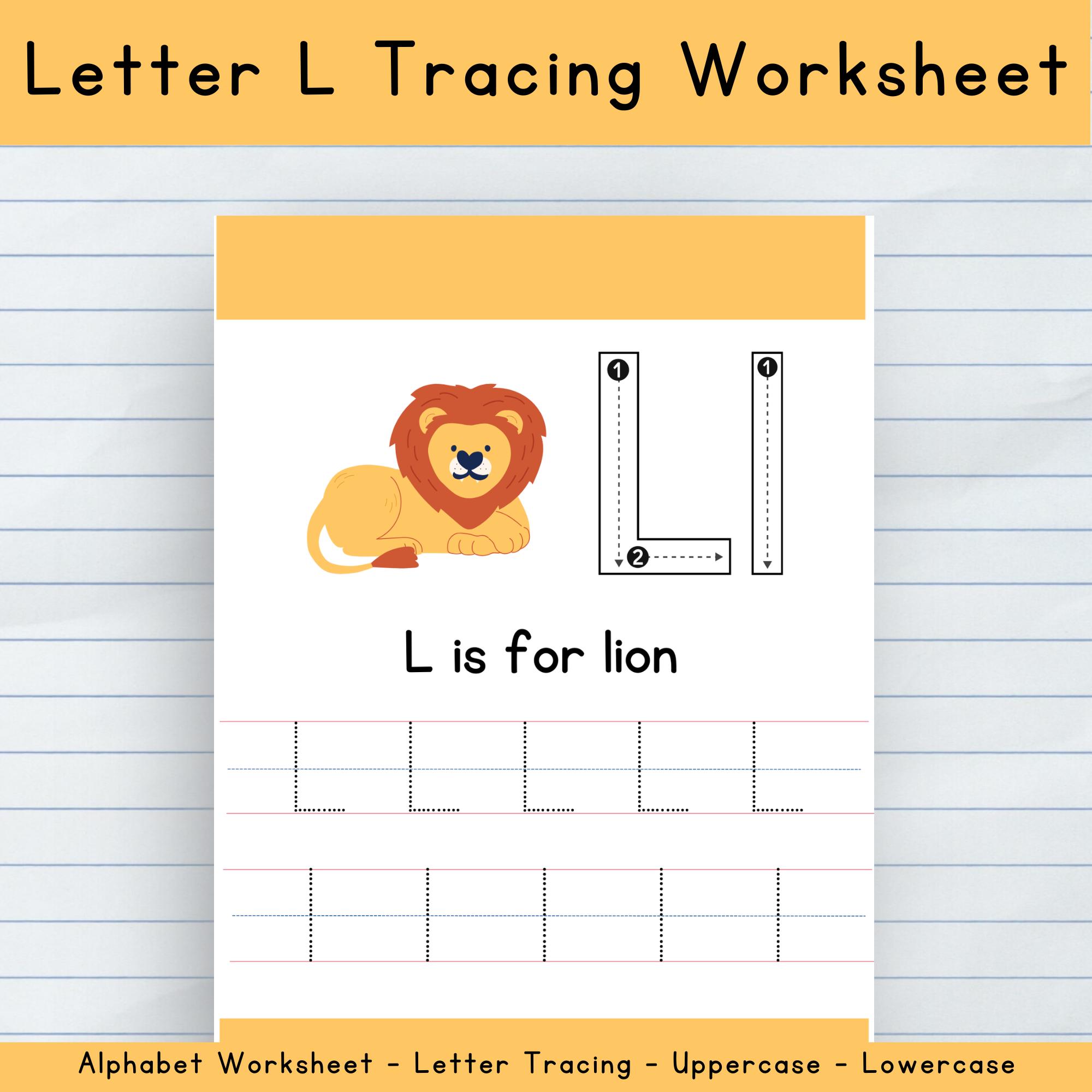 Letter L Tracing Worksheet - Printable Handwriting Practice for ...