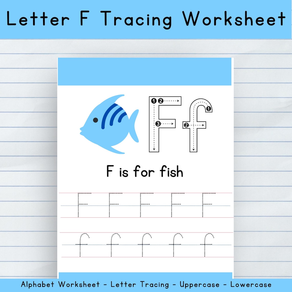 Letter F Tracing Worksheet | Learn Letter F | Preschool F | F Writing ...