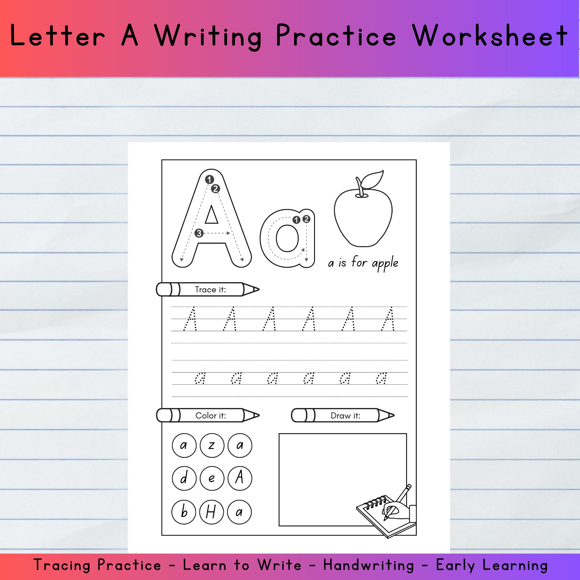 Letter A Tracing Worksheet | Alphabet A Printable | Preschool ...