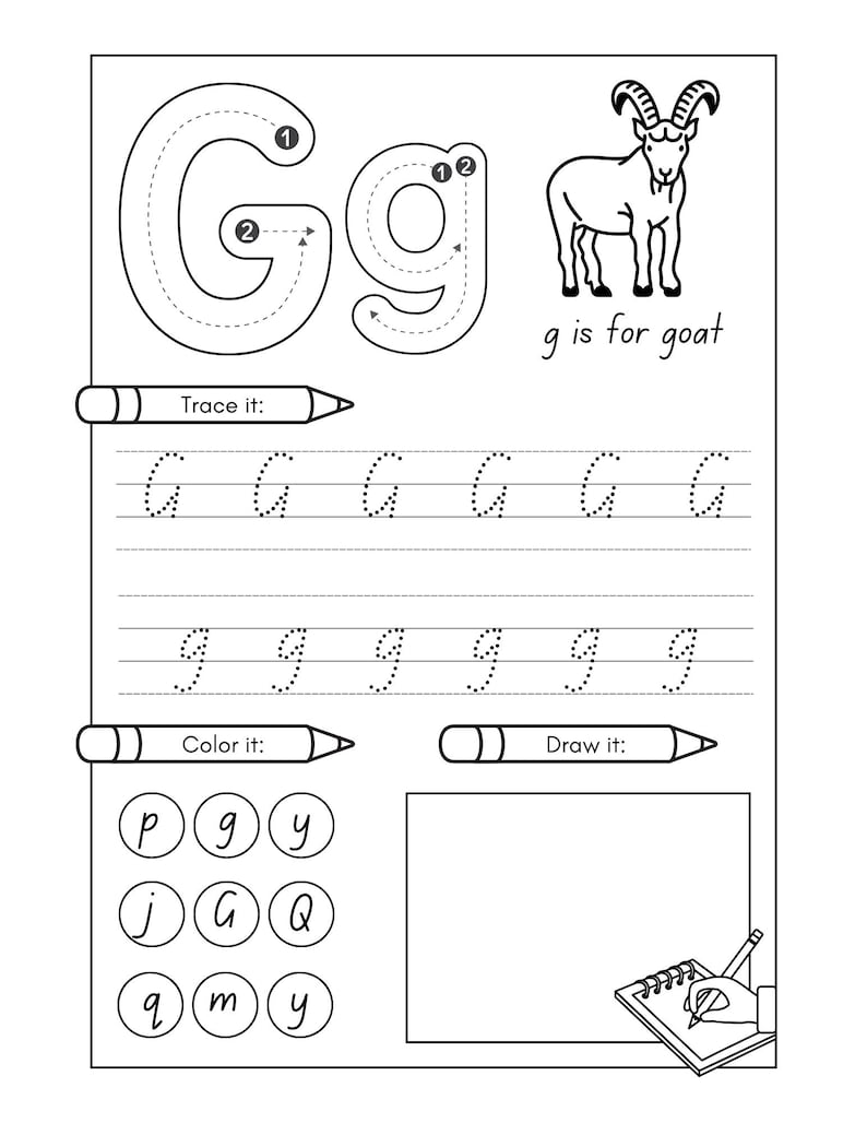Letter G Tracing Worksheet | Alphabet G Printable | Preschool ...