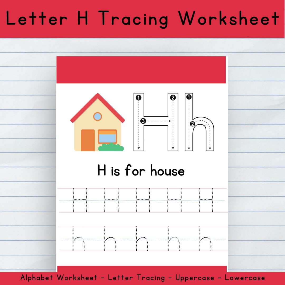 Letter H Tracing Worksheet | Learn Letter H | Preschool H | H Writing ...