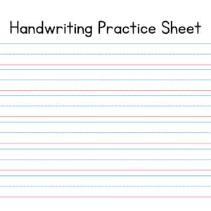 Blank Handwriting Practice Worksheet - Etsy