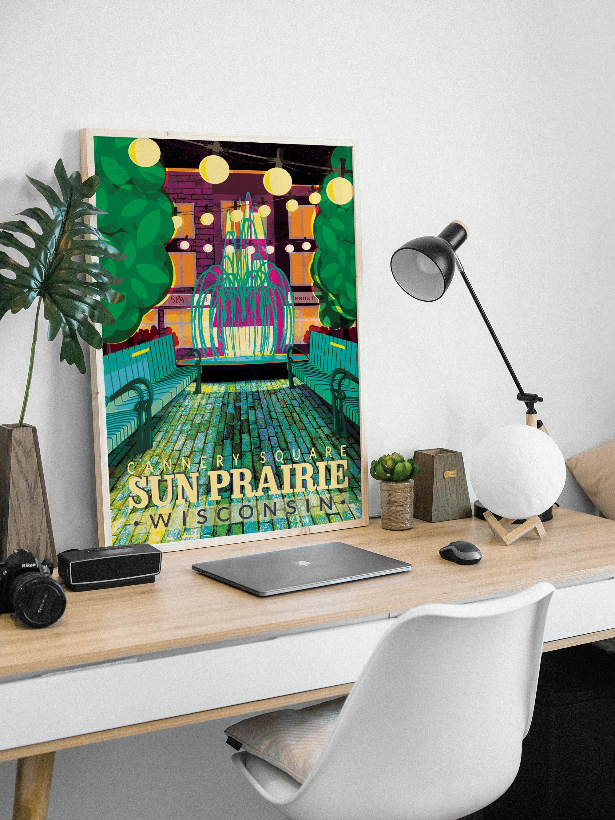 Sun Prairie Poster Sun Prairie Gift Cannery Square wall Art Handmade - Etsy
