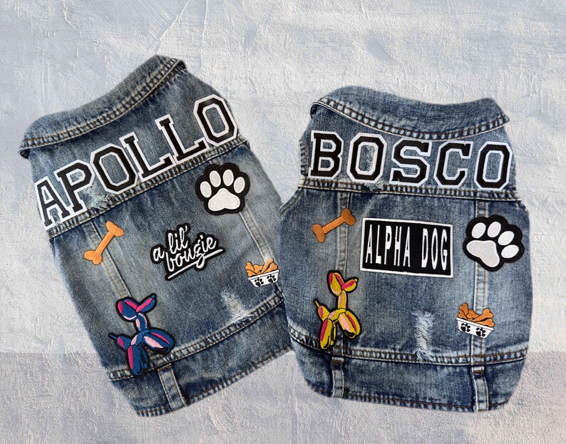 Custom Dog Jacket, Denim DOG Jacket, Denim DOG Vest, Dog Personalized ...