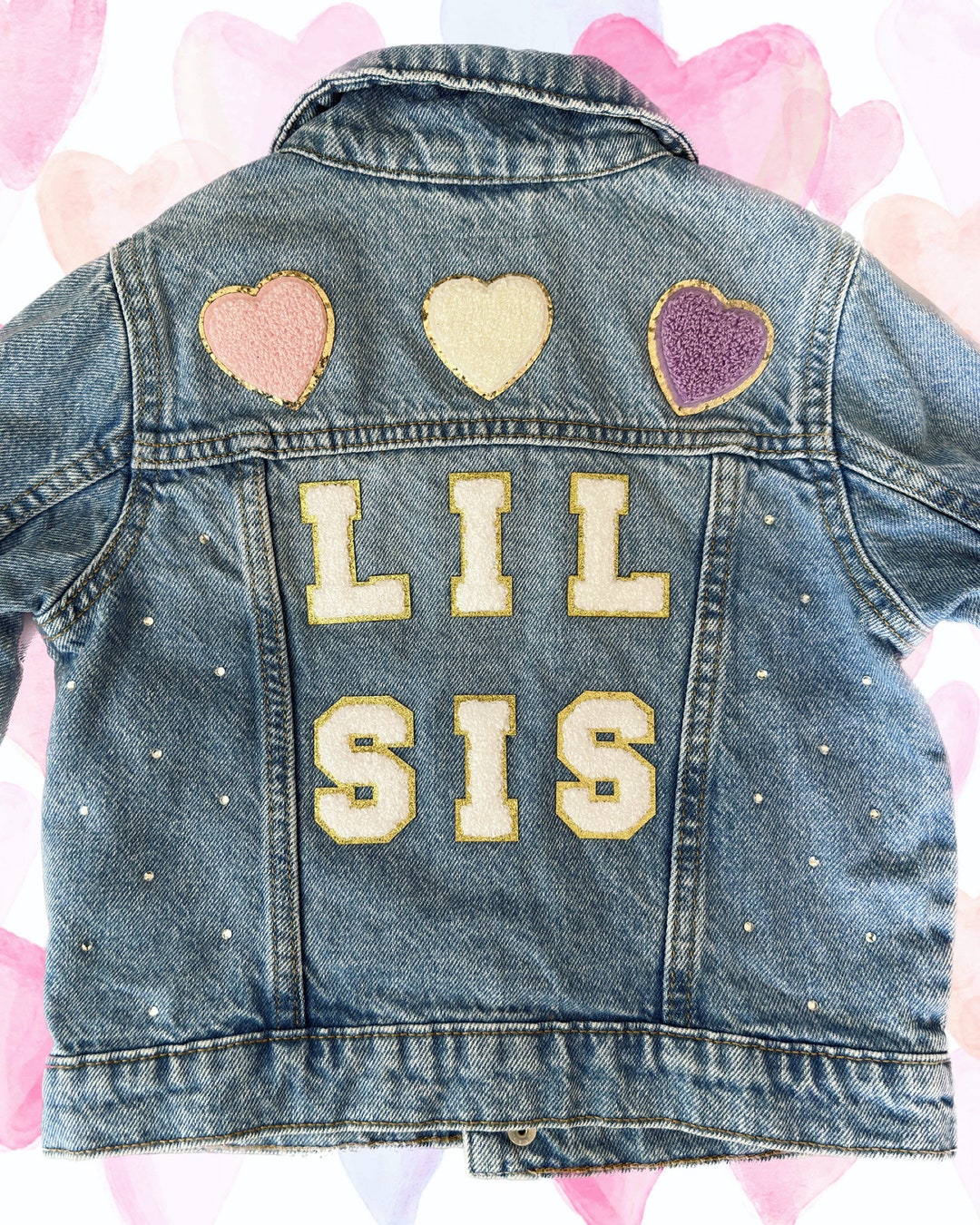 LIL SIS Pregnancy Announcement Jean Jacket With Patches Baby ...