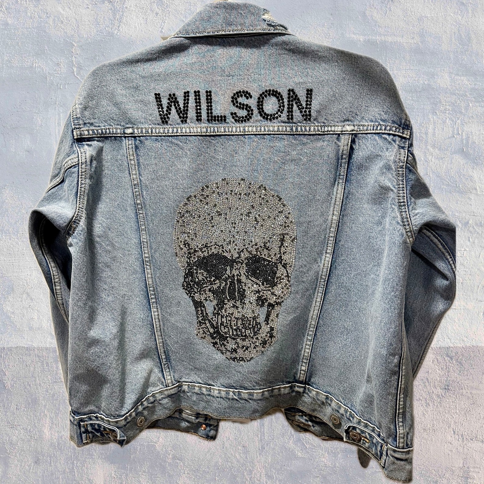 ADULT Custom Jean Jacket, Skull Jacket, Custom Denim, Personalized ...
