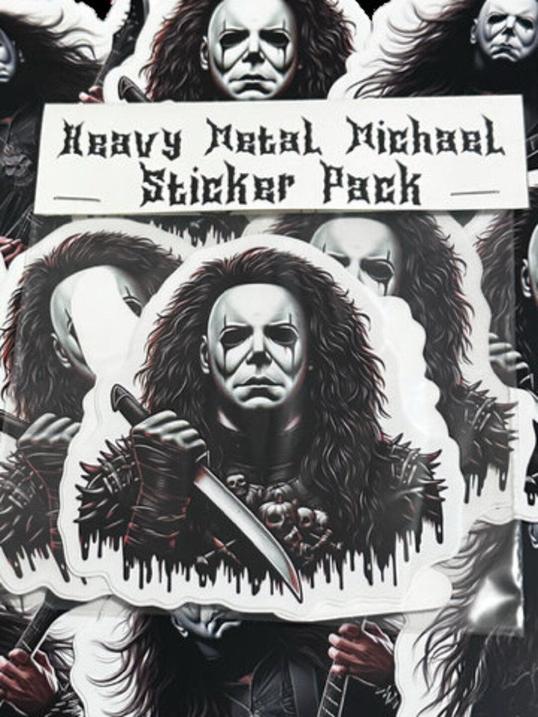 Heavy Metal Mikey Michael Myers Halloween Sticker - Etsy