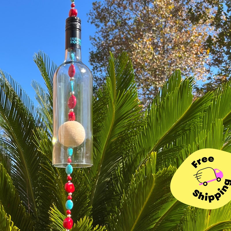 Wine Bottle Wind Chime - Etsy
