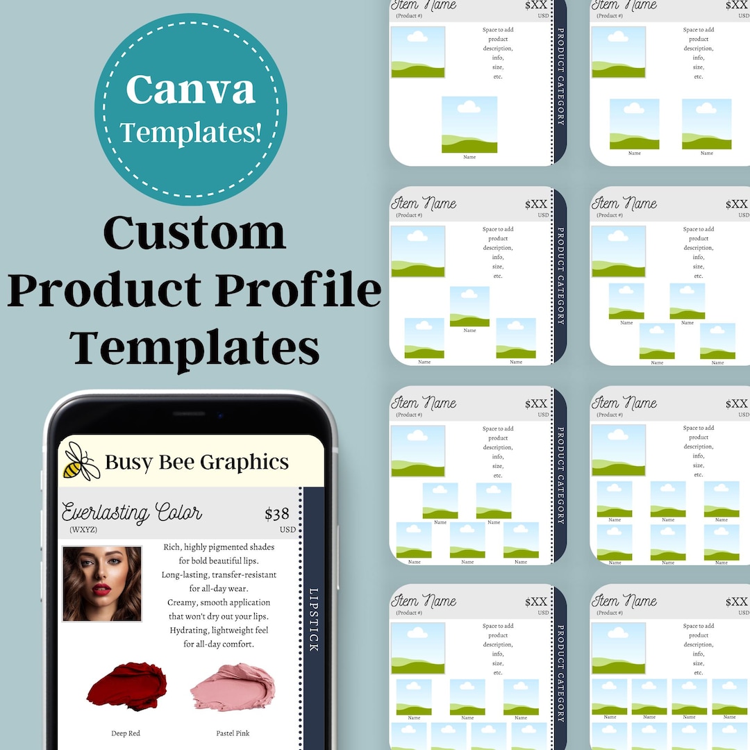 Custom Product Profile Canva Template | Small Business Social Media - Etsy