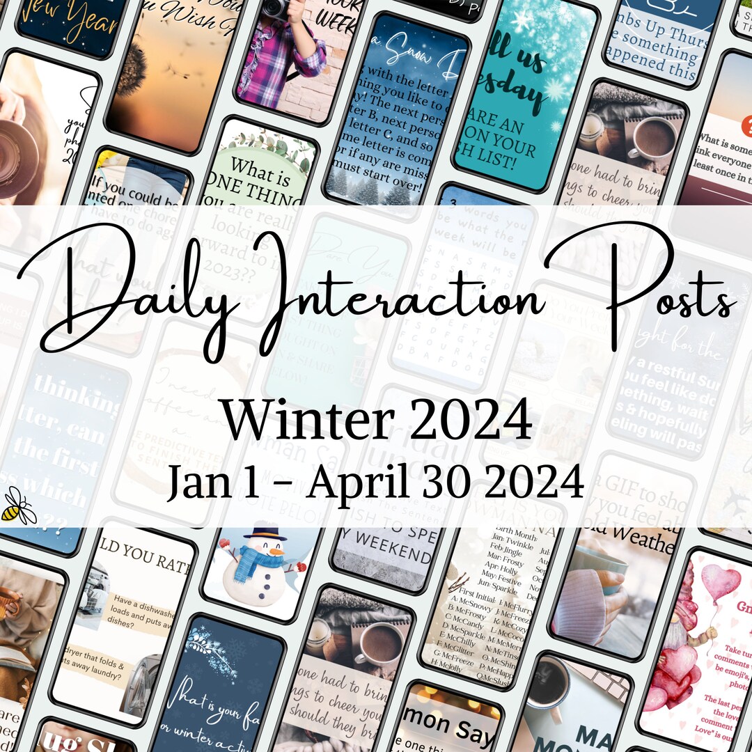 Winter 2024 Social Media Daily Interaction Posts W/ Captions (links To ...