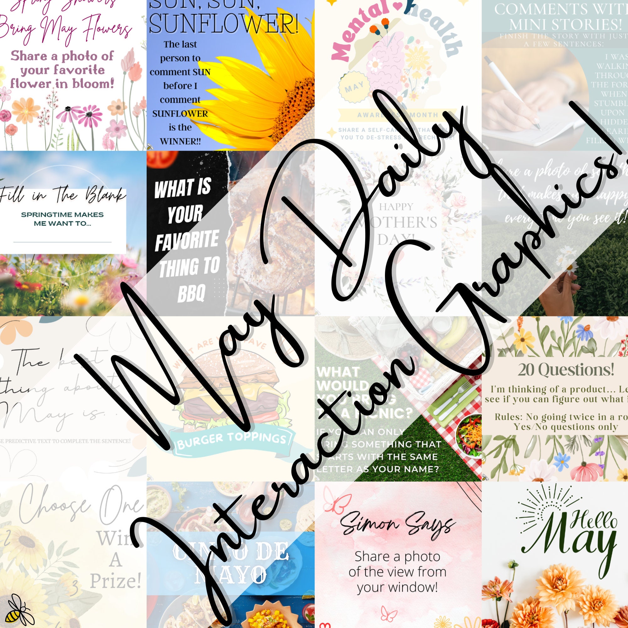 MAY 2024 Social Media Daily Interaction Graphics That Help Grow Your ...