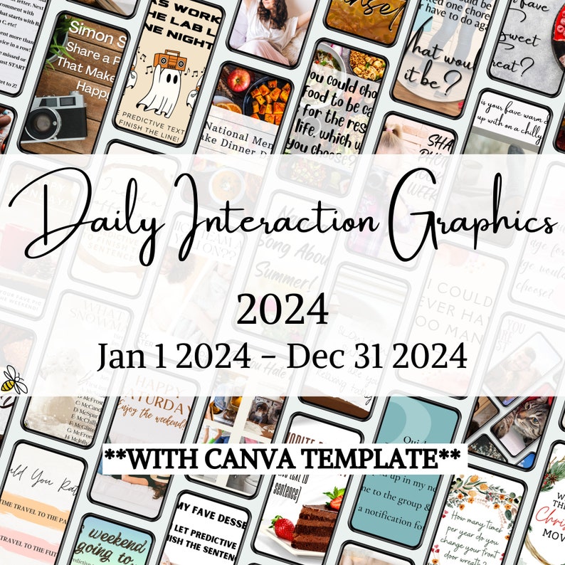 CUSTOM 2024 Social Media Interaction Graphics & Canva Templates 12 ...