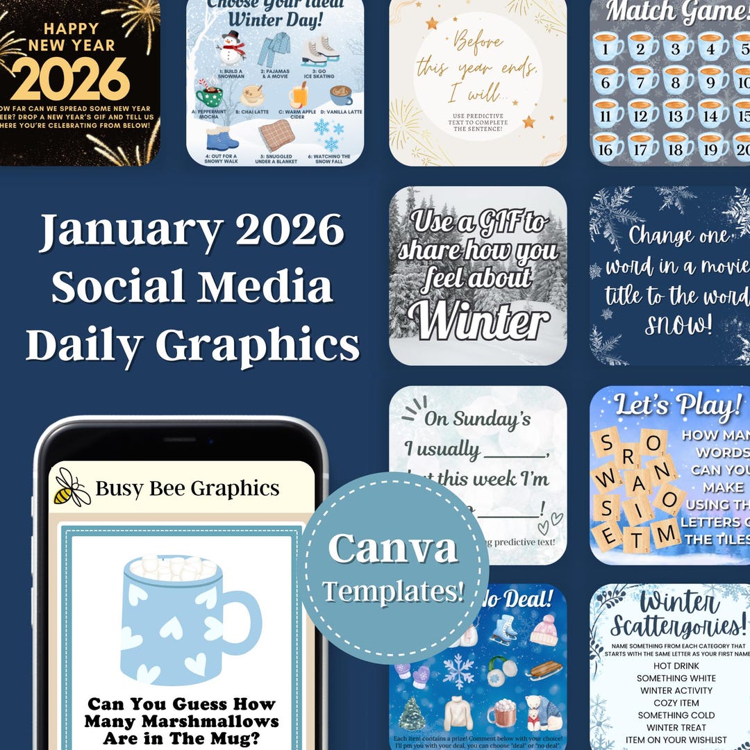 January 2026 Daily Graphics & Canva Templates for Social Media ...
