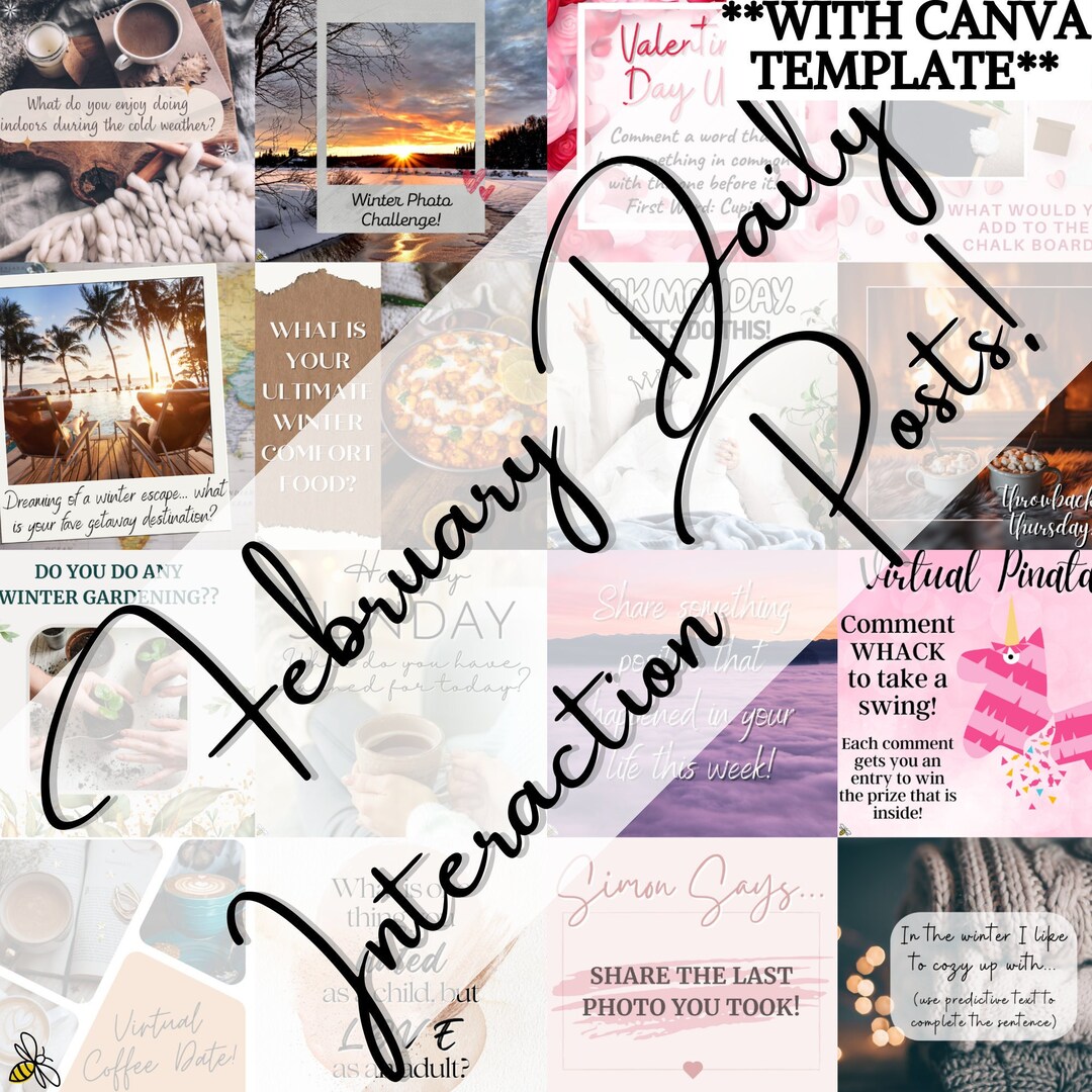 CUSTOMIZABLE FEBRUARY Social Media Daily Interaction Posts to Boost ...